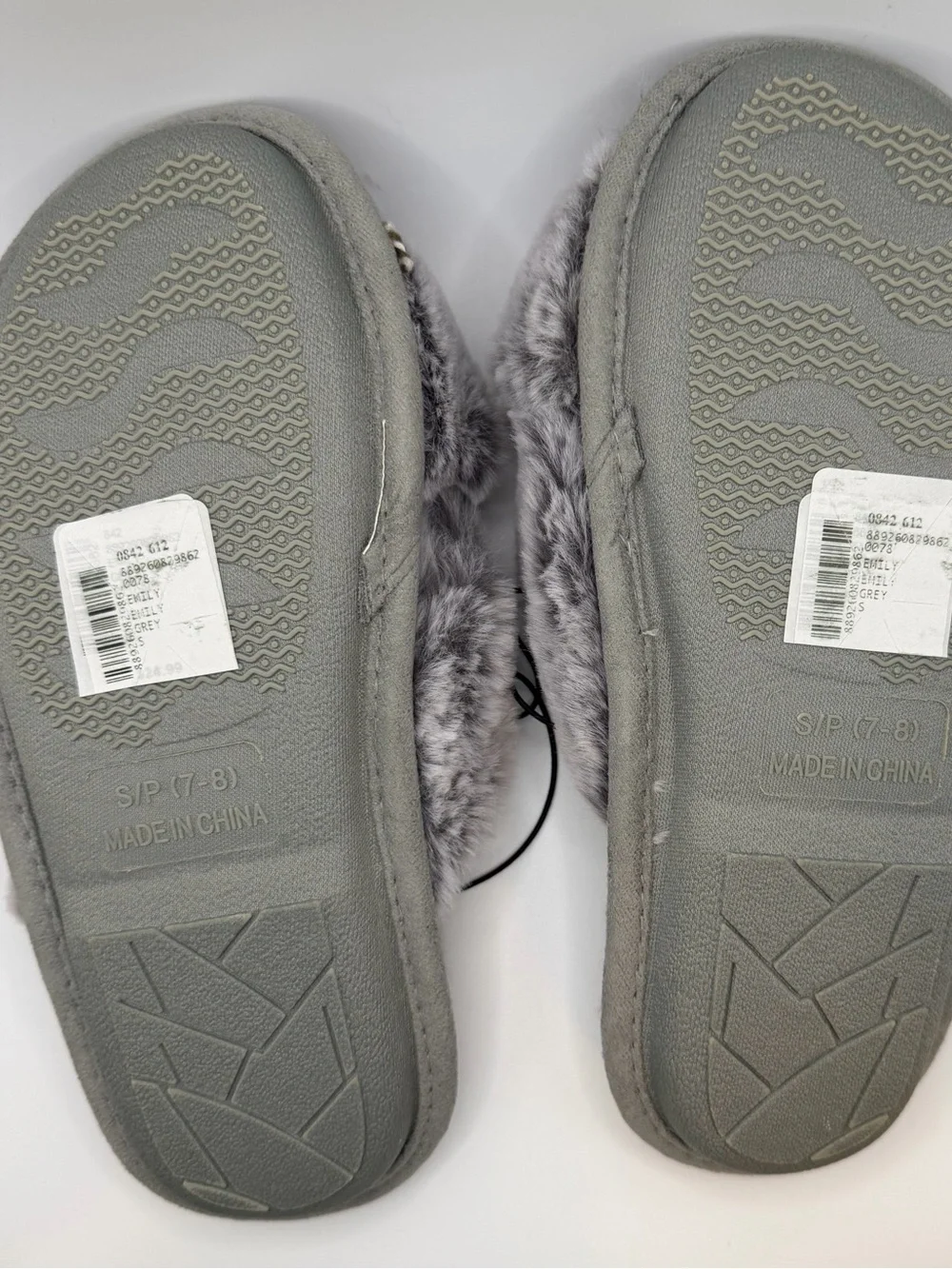 Saks Fifth Avenue | Shoes | Saks Fifth Avenue Gray Faux Fur Slipon ...
